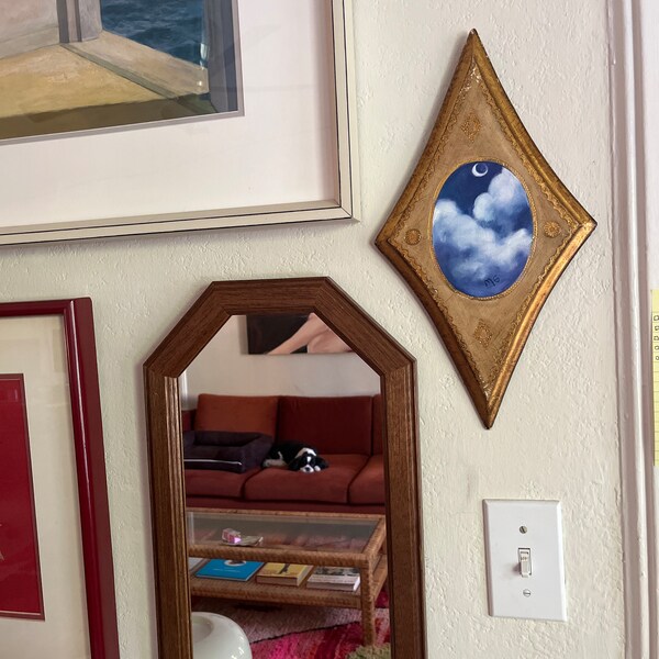 Mini Moon } Hand Painted Moon Phase Art Gallery Wallpaper Vintage Frame ...