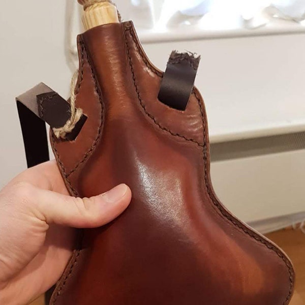 600ml - Premium Handmade Leather Flask, Eco-friendly, Alcohol-safe ...