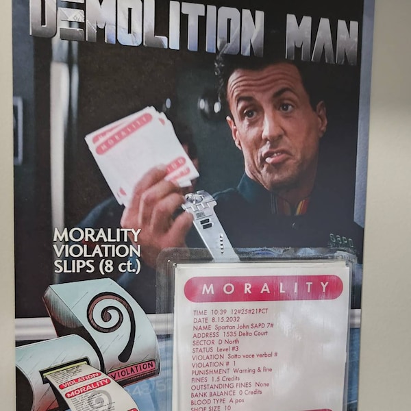 Demolition Man Morality Violation Slips: 90s Movie Collectible - Etsy