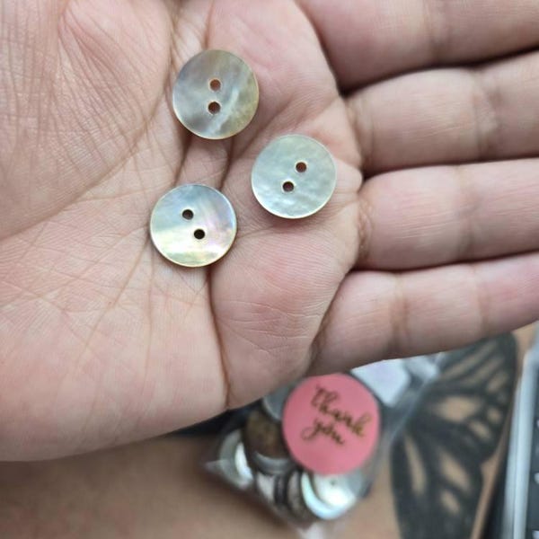 REAL MOTHER of PEARL Buttons 10mm/ 15mm | Shell Buttons | Vintage ...