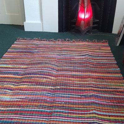 FIESTA Braided Square Rug Flat Weave With Natural Jute and - Etsy UK