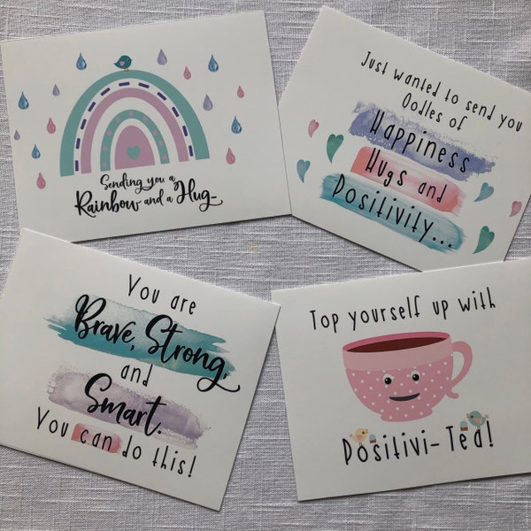 Printable Positivity Postcards, Postcard Set, Instant Download ...