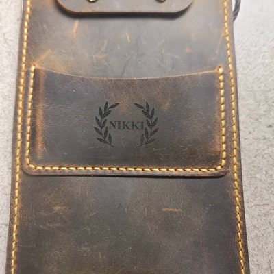 Personalized Leather Slim Phone Pouch Shoulder Bag With Card Holder ...