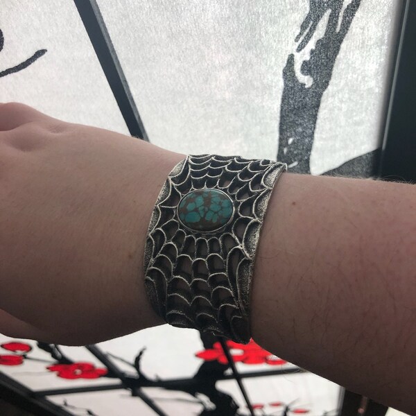 Navajo Artisan-tyler BROWN-3 Panel-lapis Cluster 2" Width Sterling Cuff ...