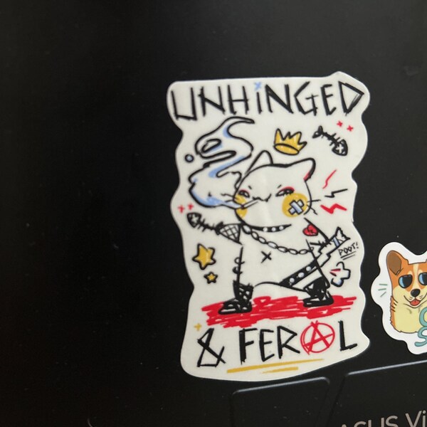 Unhinged Feral Cat Kitten Poot Sticker Vinyl Matte - Etsy
