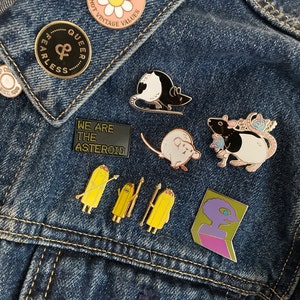 Black Hooded Rat Pin, Black Rat, Hooded Rat, Rat Pin, Rat Enamel Pin ...