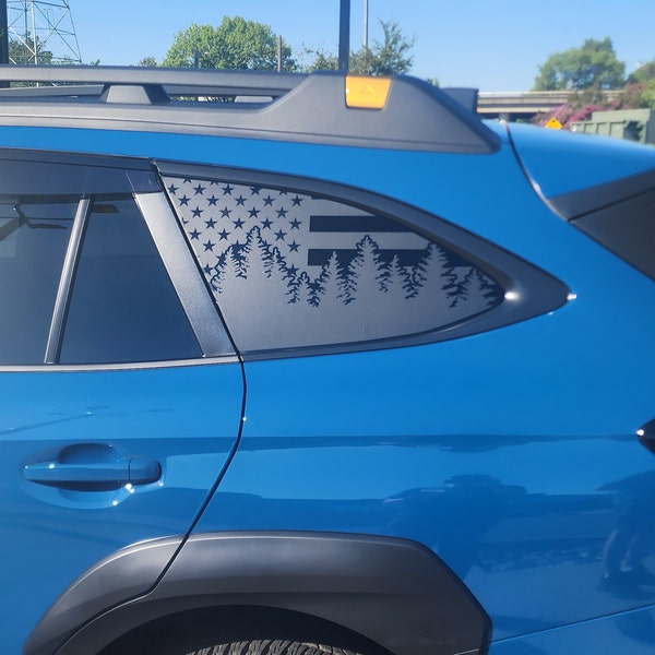 American Flag & Fir Tree Vinyl Decal – Compatible With Outback-style ...