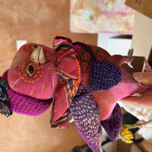 Handstitched Wall Hanging Sculpture Textile Art Bird by Daria Sikora ,A ...