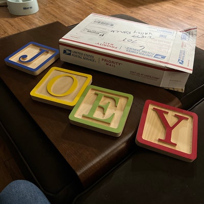 Wood Block Nursery Letters, Baby Name, Individual Wood Letters, Wooden ...
