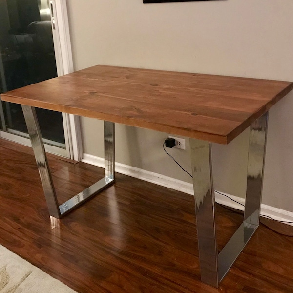 Modern Kitchen Table Legs, Steel Dining Table Legs, Trapezoid Copper ...