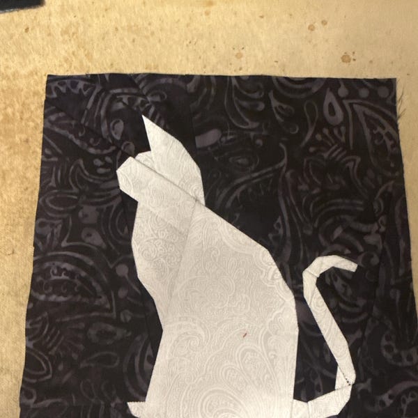 Tuxedo Cat Quilt Block FPP Pattern Foundation Paper Piecing Printable ...