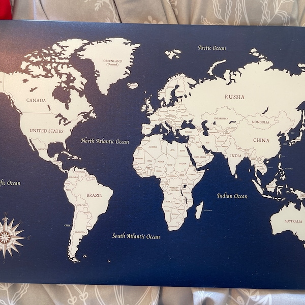 World Map MacBook Case Navy Vintage MacBook Pro 13 16 Air 13 Pro 15 Men ...