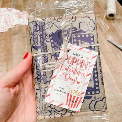 Printable Have a Popping Valentine's Day Card, Popcorn Valentine Tag ...