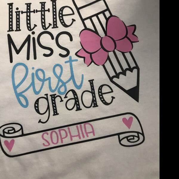 Back to School, Little Miss 1st Grade SVG, School Cut File, School ...