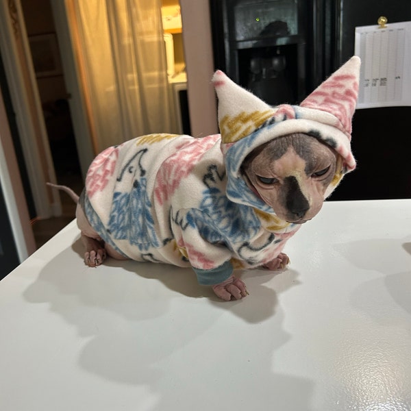 Cat Hoodie Sewing Pattern, Cat Turtleneck, Pet Gift for Cats Sphynx ...