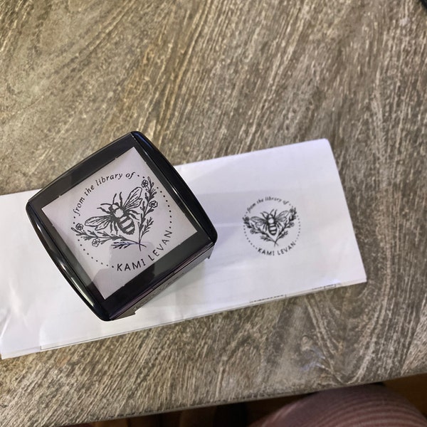 From the Library of Stamp | Book Stamp Personalized | Bee Ex Libris ...