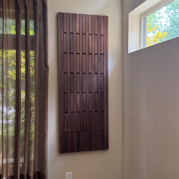 2 Tier Walnut Beech Wood Wall Rack, Natural Beech Wood Wall Mounted ...