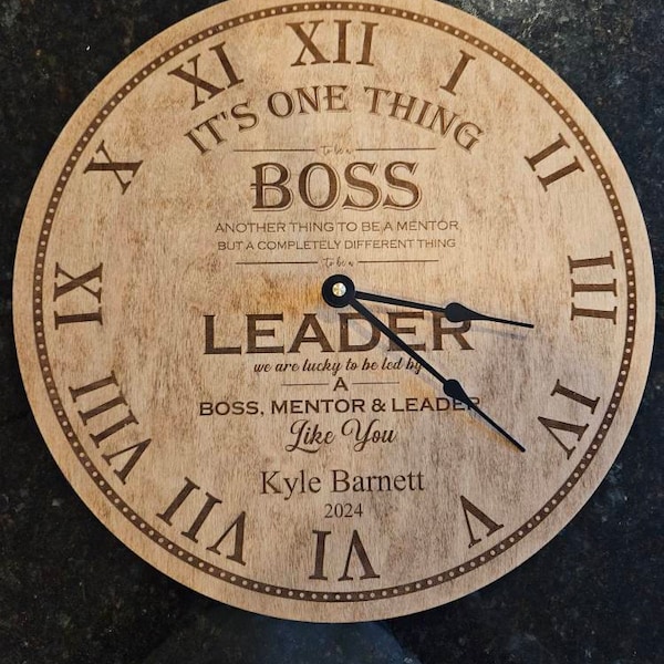 Management Gift - Personalized Gift for Boss Day - Leadership Clock ...