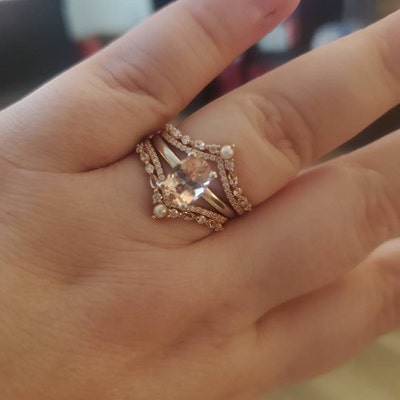 Unique Moissanite Engagement Ring Set Marquise Cut Wedding Bridal Set ...