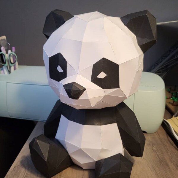 Panda Papercraft, 3d Printed, DIY Craft, for Cricut or Silhouette Cameo ...