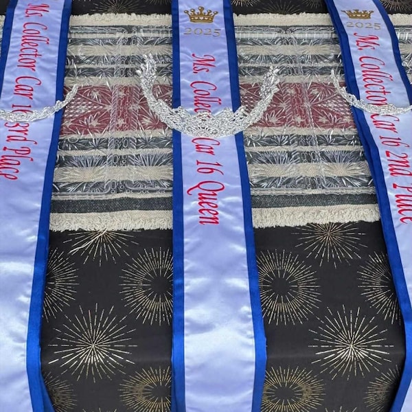 Custom Embroidered Pageant Sashes Pageant/bridal/birthday/senior/prom ...