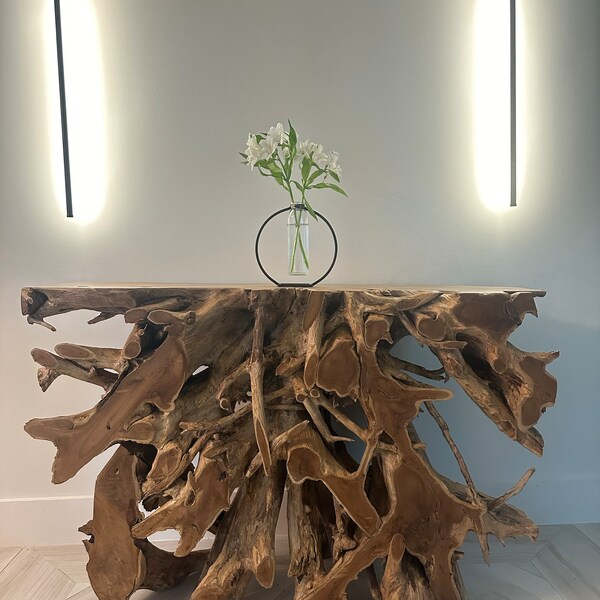 Teak Root Console Table - Driftwood Entryway Table - Etsy
