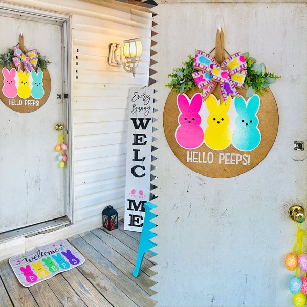 Easter Front Door Decor Happy Easter Easter Decor Easter Peeps Easter ...