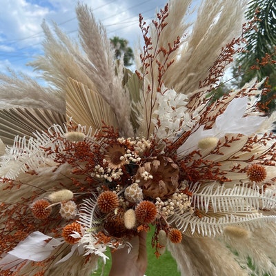 Rust Orange/dusty/burnt Orange Dried Flowers Wedding Arch,flower Swag ...