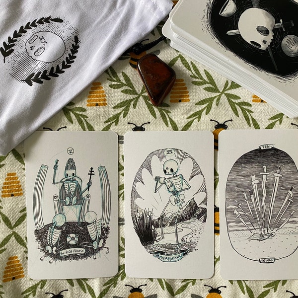 The Skeleton Tarot Deck, Indie Tarot, Hand Drawn Tarot, Christmas ...