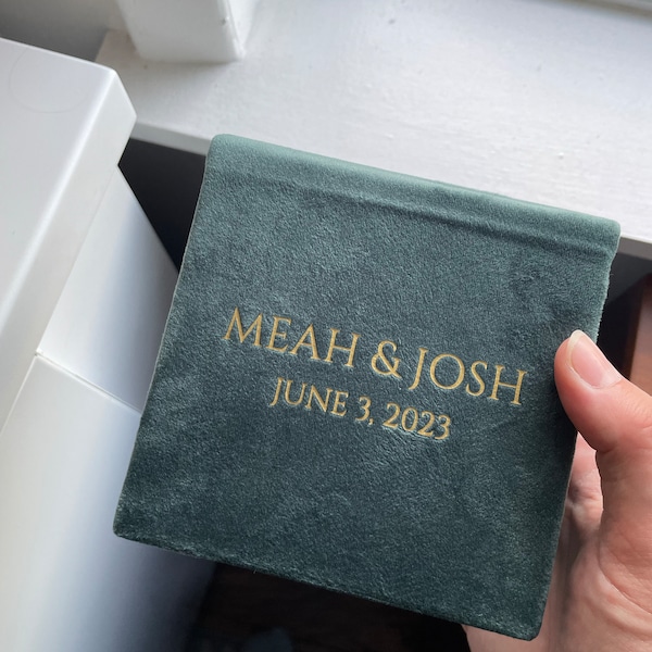 Wedding Ring Box Best Seller, Personalized Ring Box, Green Velvet Ring ...