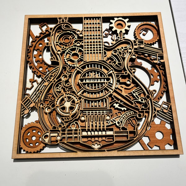 Guitar Multilayer/ Guitar SVG/ 3D Decor/ CNC File/ Guitar Svg Files for ...