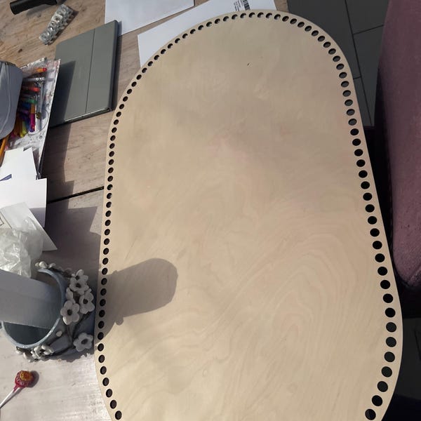 CRADLE SHAPE Middle Wooden Bases for Crochet Baskets. Various Sizes ...