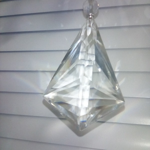 1 - 63mm Clear Chandelier Crystals Glass Prisms - Large Heavy ...