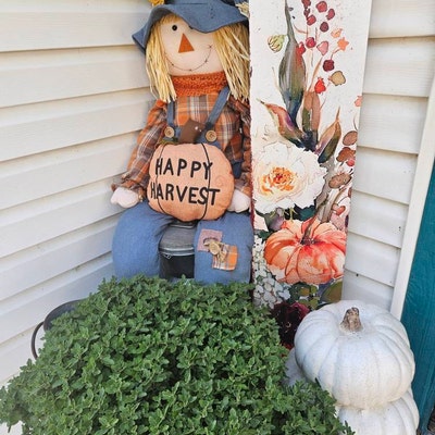 36in Hello Autumn Porch Sign Front Porch Fall Welcome Sign With Vintage ...