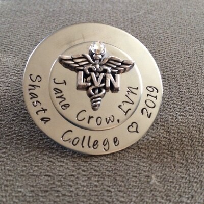 Personalized Nursing Pin / LPN BSN RN / Nurse Pin / Nursing Student ...