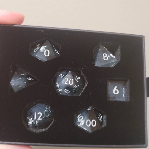 Gravensworn - Smoke Dice, Handmade Resin Sharp Edge Dice Set for Dnd, D ...