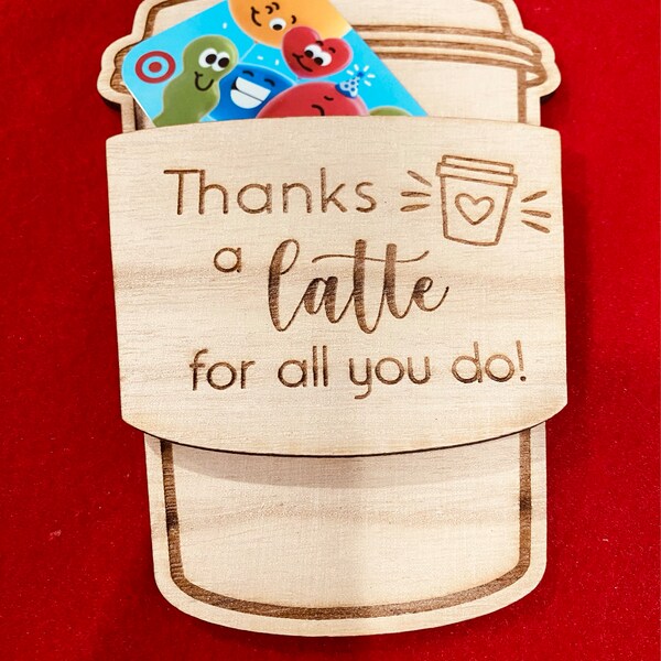 Gift Card Holder Svg, Thanks a Latte Svg File, Coffee Gift Card Holder ...