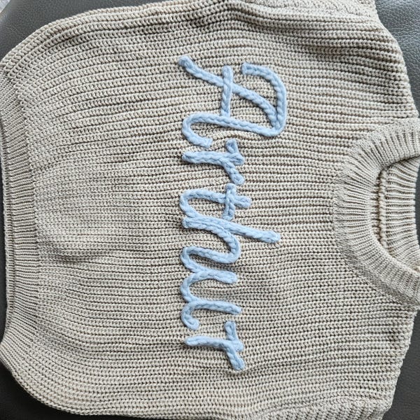 Personalized Hand Knitted Name Baby Sweater,custom Baby Name Sweater ...