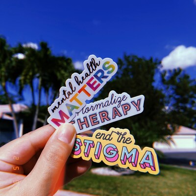 Mental Health Stickers 3-pack Normalize Therapy End the - Etsy