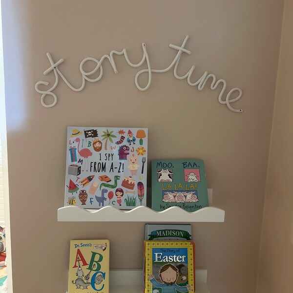 Storytime Wall Sign for Reading Corner Knitted Words / Bookworm / Knit ...