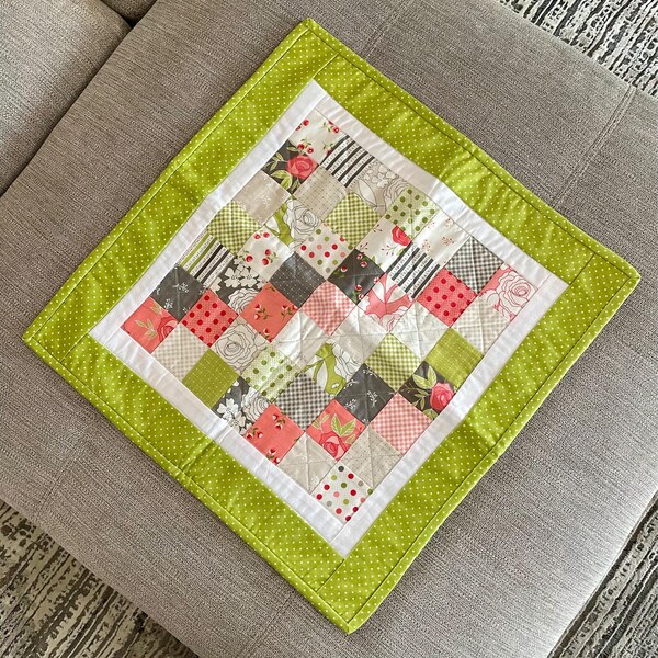 Floral Quilted Table Topper, Elegant Quilted Table Topper, Floral ...