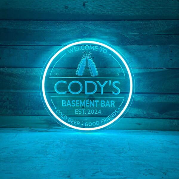 LED Bar Sign for Men Light up Man Cave Sign LED Bar Sign Personalized ...
