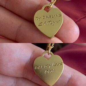 Actual Handwriting Heart Necklace Personalized Signature - Etsy