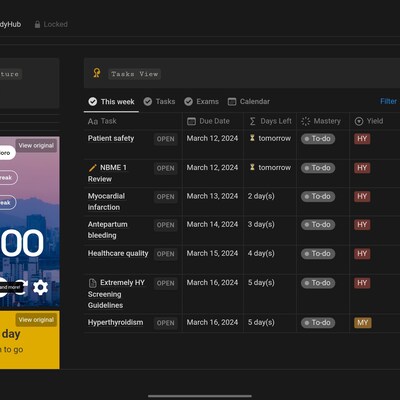 USMLE Studyhub Planner Notion Template for Medical Students, Exam Prep ...