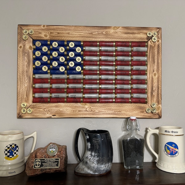 Large Shotgun Shell American Flag - Etsy