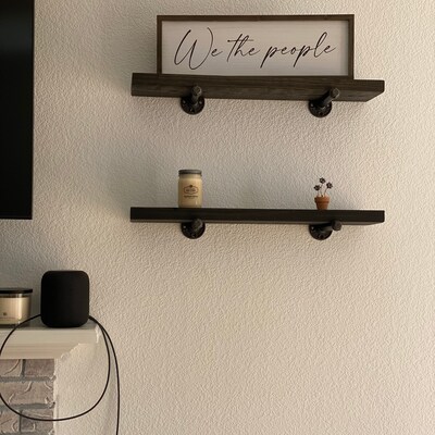 A Rustic Pipe Shelf Floating Farmhouse Decor Rustic Wood - Etsy