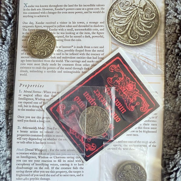 Coin of Vitality - Dnd / RPG 5e DM Roleplay Coin for Tabletop / LARP - Etsy