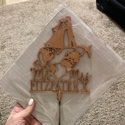 Travel Themed Wedding Cake Topper Personalized Travelling Cake - Etsy