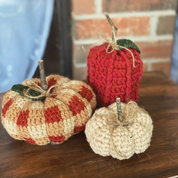 PDF Crochet Pattern for THREE Rustic Pumpkins - Etsy