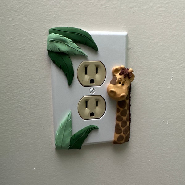 Giraffe Switch Plate Cover, Single Switch Plate, Giraffe Decor, Jungle ...